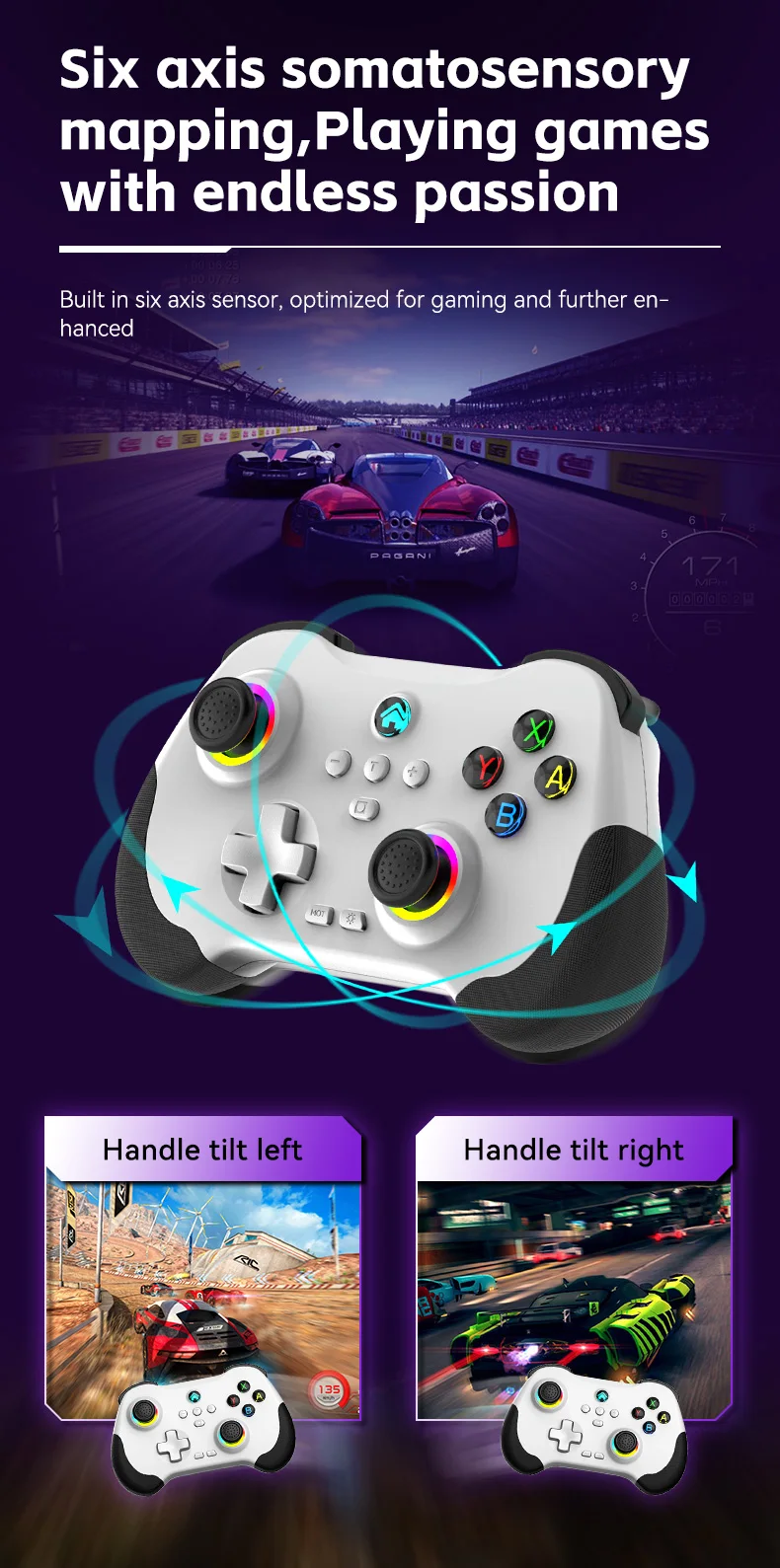 RALAN Pro Wireless Game Controller Joystick IOS Android PC Z01 Gamepad ...