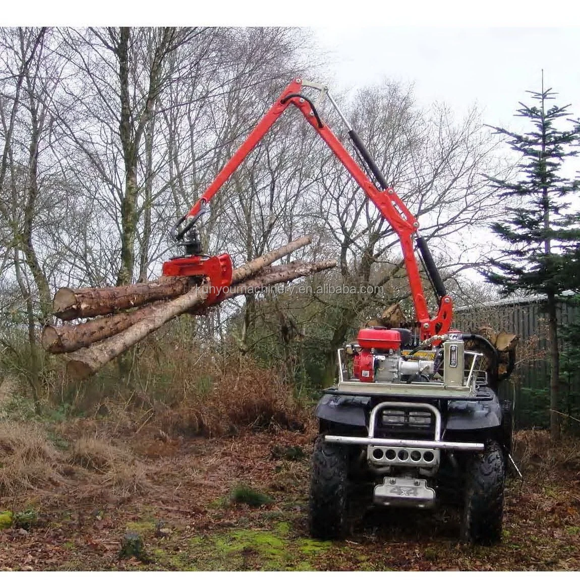 Hydraulic wagon unloader loader trailer log forwarder crane extension ...
