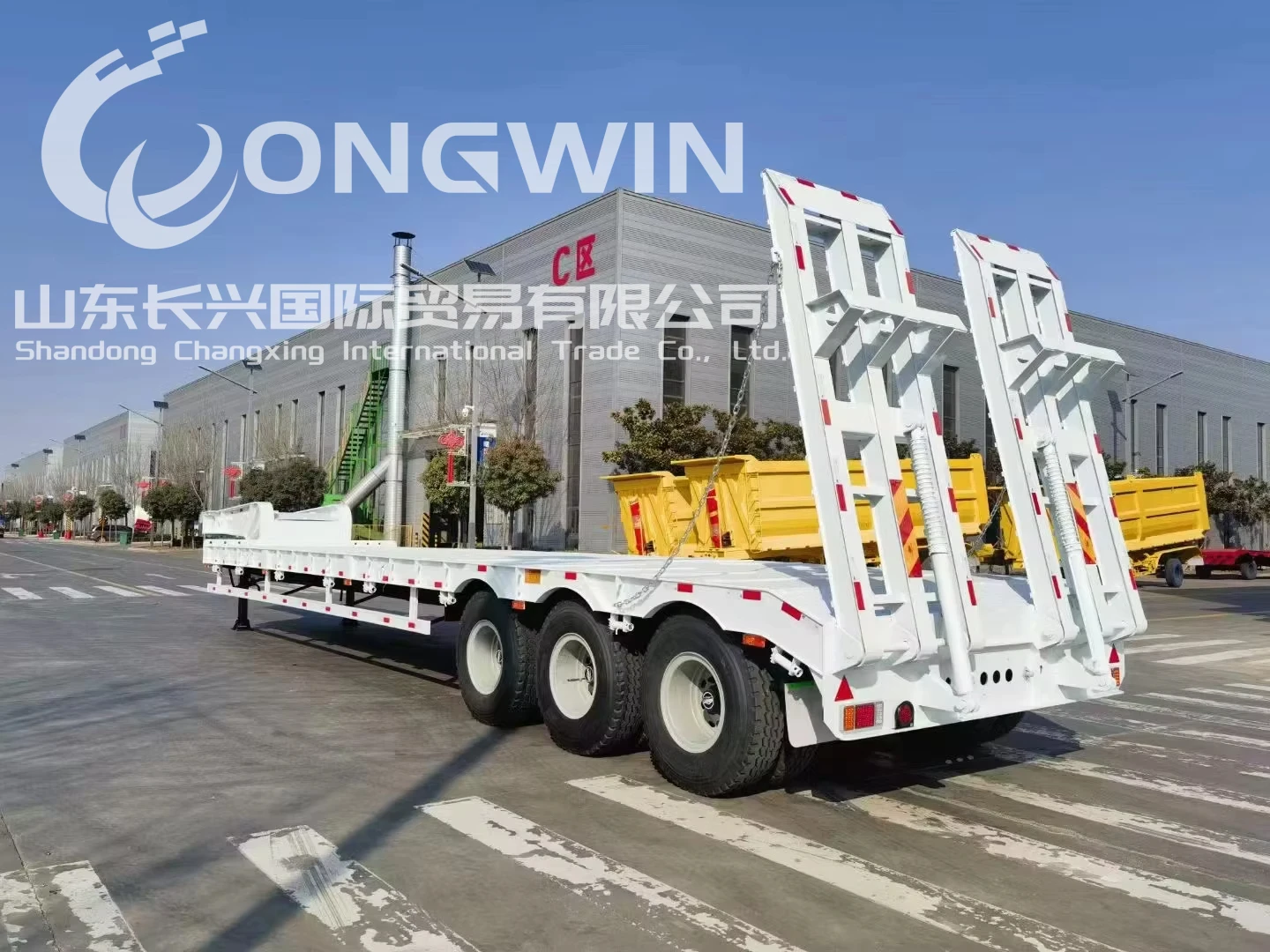 60ton 100ton 12 Wheelers Container Chassis Loader Lowbed Truck
