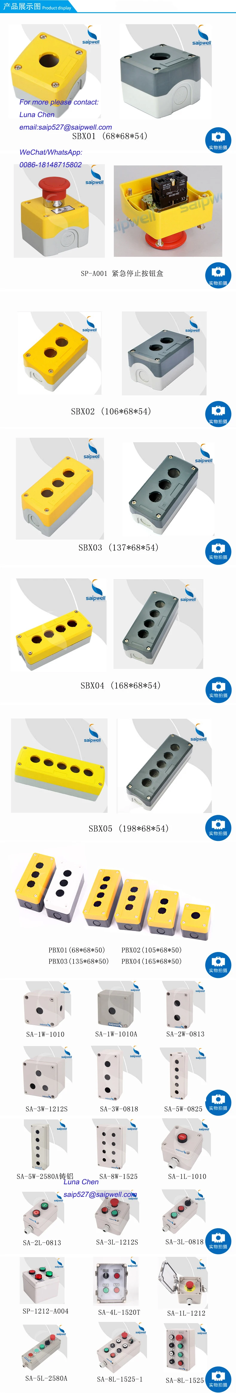4 Way Push Button Box for Industrial Control IP66 Stainless Steel Push ...