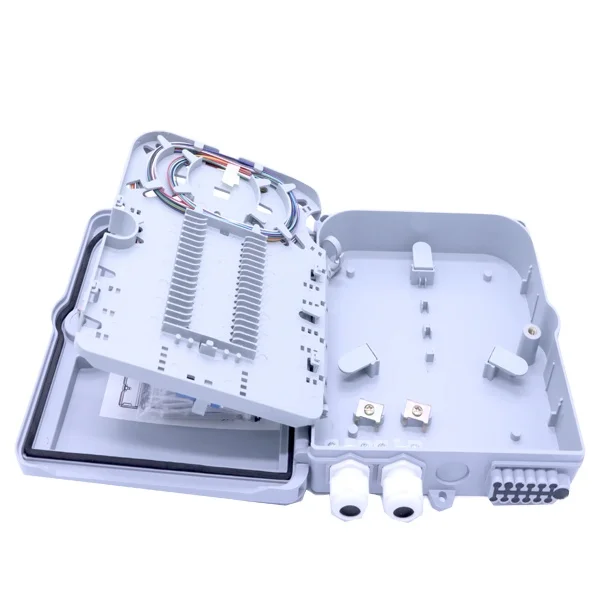 Indoor 2 Port Ftth Fiber Optic Distribution Box / Fiber Socket Of Sc ...