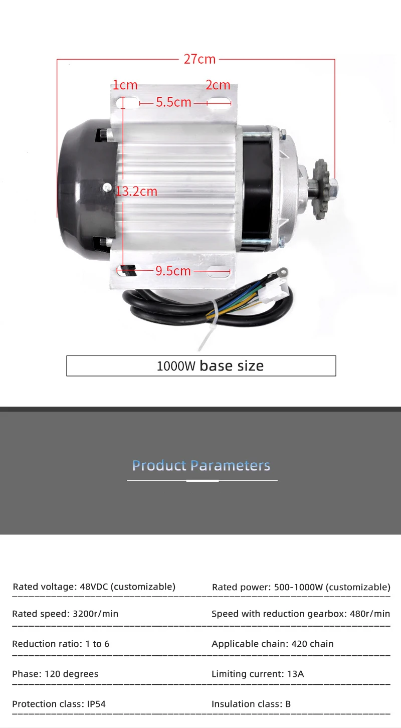 High Power 48V/60V DC Motors - Efficient Tricycle Engines