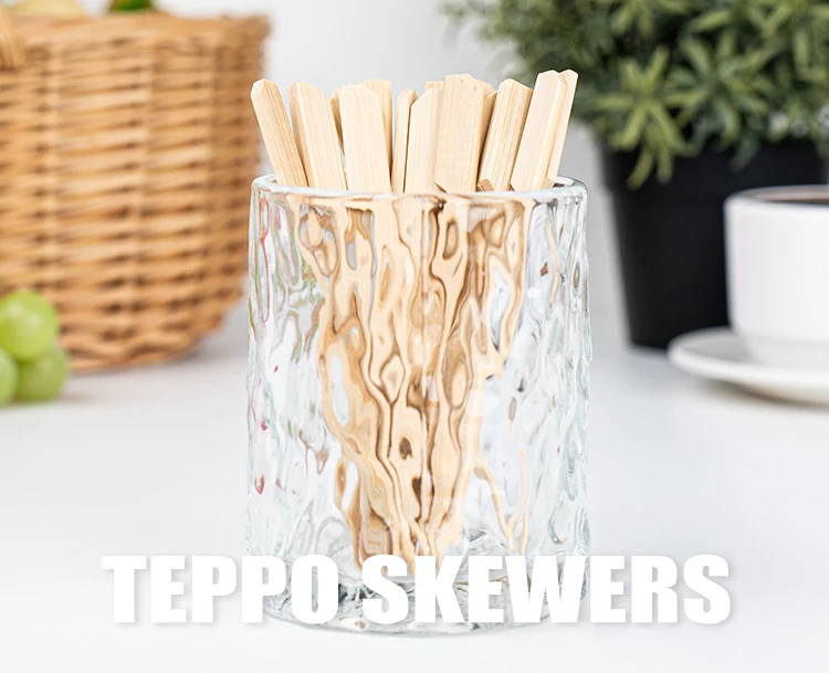 Oolimapack Bbq Skewers Bamboo Food Sticks Disposable Teppo Skewers ...