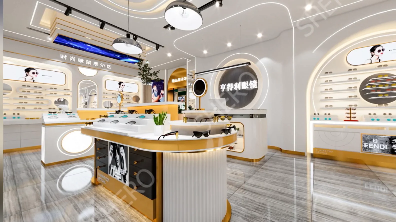 Optical Store Layout Design Eyewear Display Showcase Furniture With ...