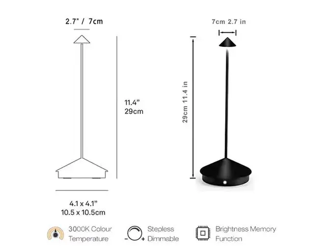 Modern Restaurant Brown Wireless Rechargeable LED Table Lamp
