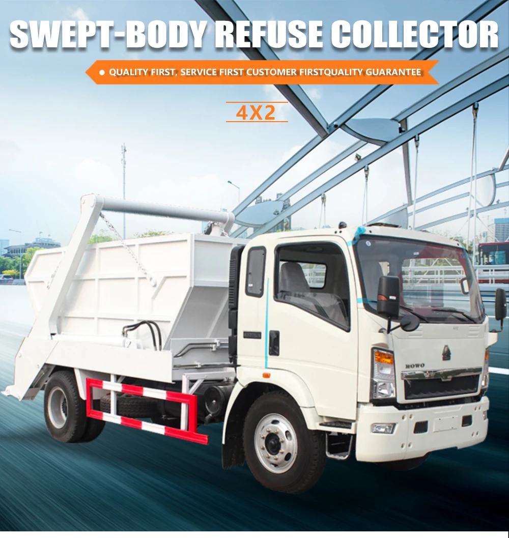 Sinotruk Howo 4x2 10m3 Swing Arm Garbage Truck Rear Loader For Sale ...