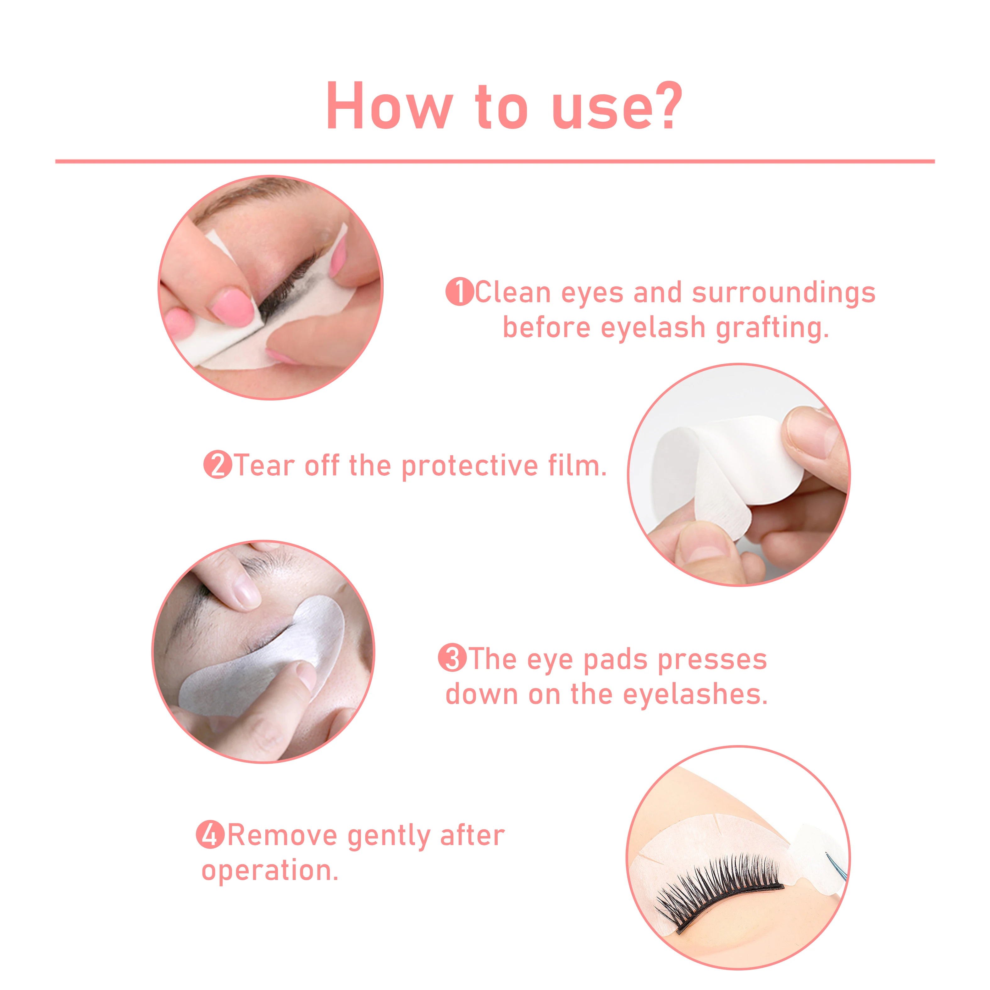 Custom Logo Pe Foam Material Silicone Glue Eyelash Gel Pads Patches ...