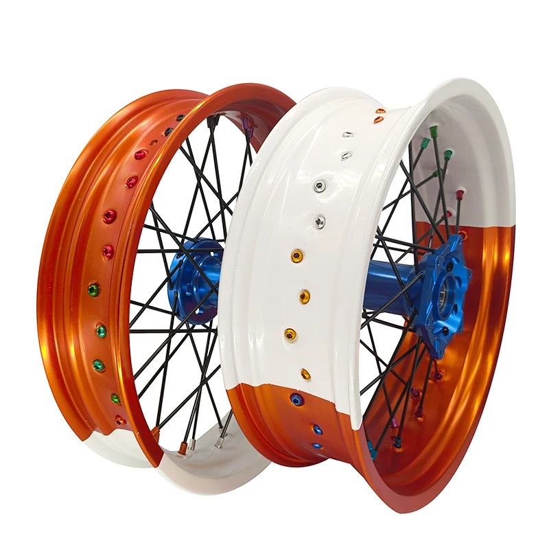 New Product Anodized double Color Motorcycle Wheels Super Motard wheels ...