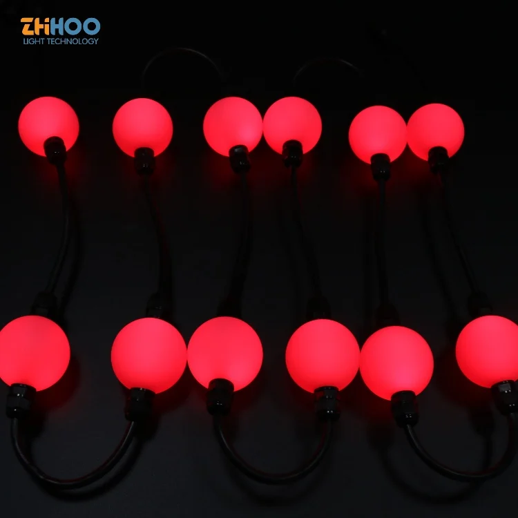 50mm LED String Lights - RGB Pixel DMX 3D Ball Waterproof