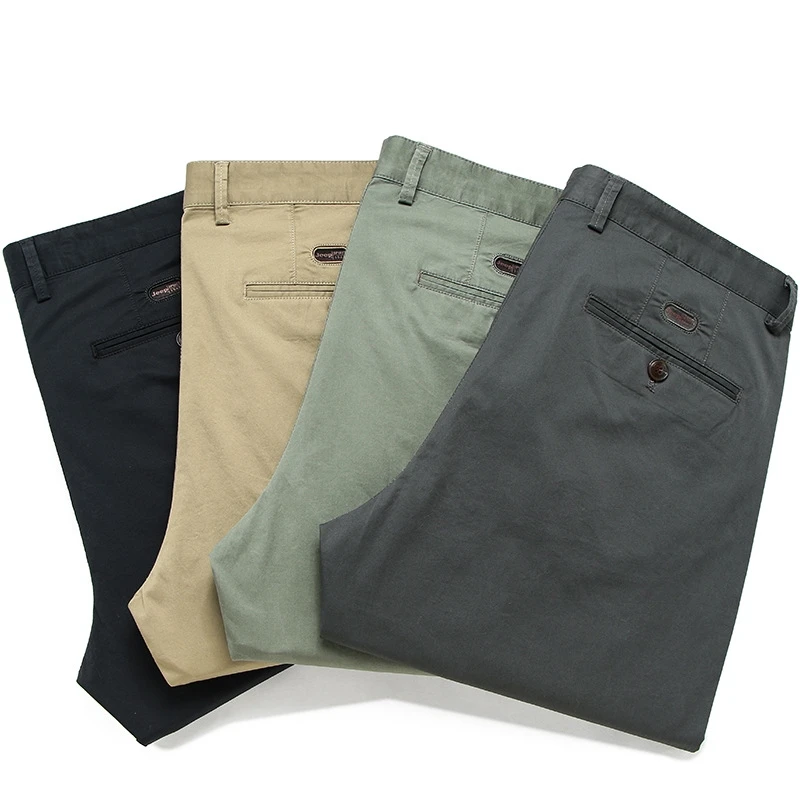Summer Men's Business Office Trousers Custom Pure Cotton Slim Pants ...