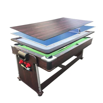 Modern Revolving 4 In 1 Multi Game Billiard Pool Table Air Hockey Table ...