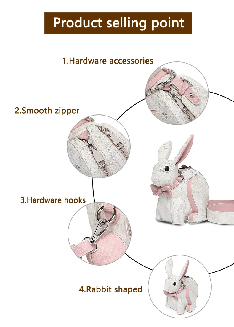 2025 New Niche Design Cute Rabbit Doll Shoulder Bag Fashion Casual ...
