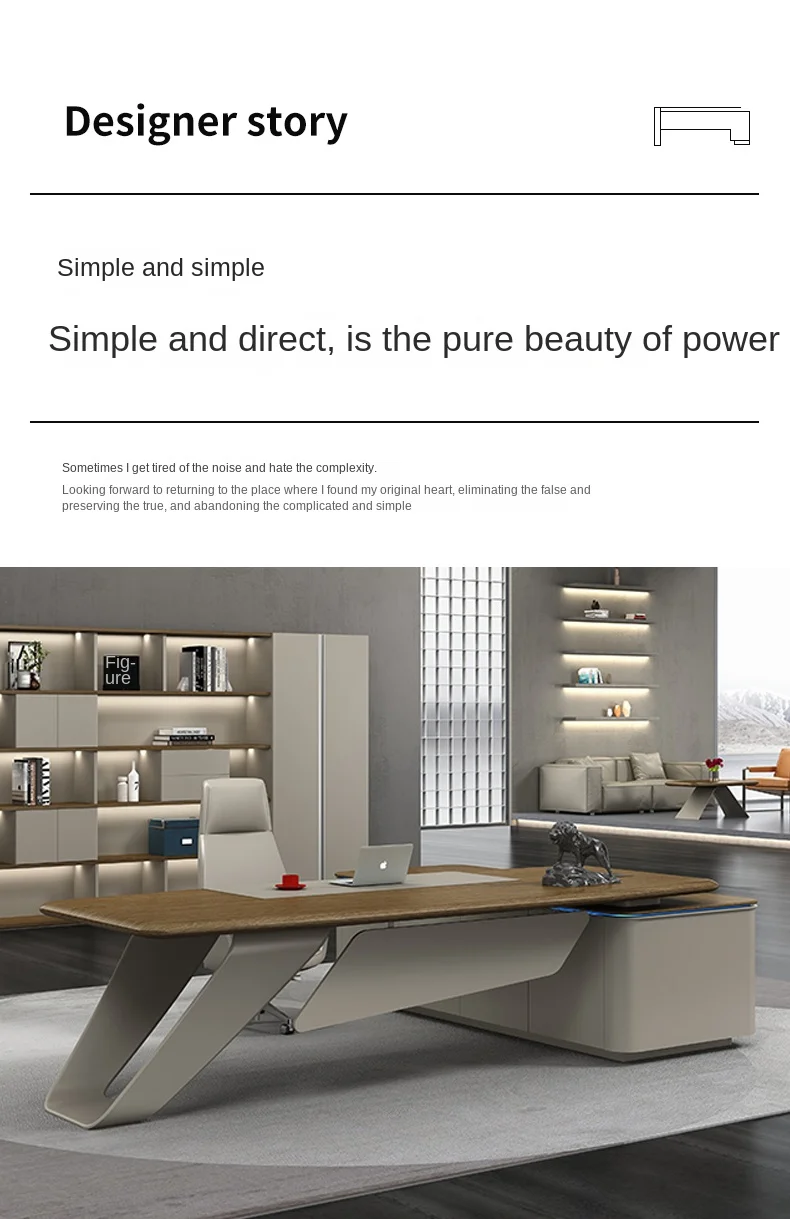 Oficina MDF Luxury Executive Office Table CEO Office Furniture ...