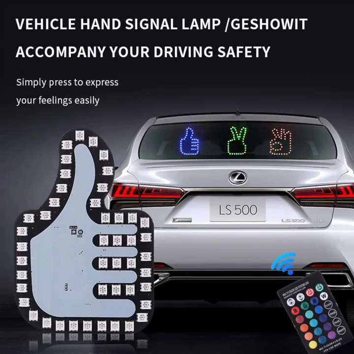 7 Models Middle Finger Light Usb Car Window Gesture Light With Remote ...