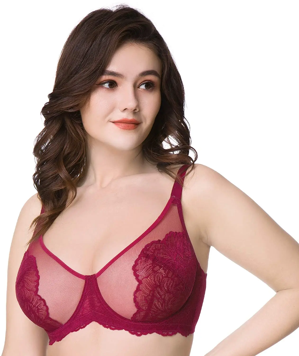 34c 44ddd Plus Size Full Figure Unlined Underwire Lace Embroidery Sexy Frontless Backless Net