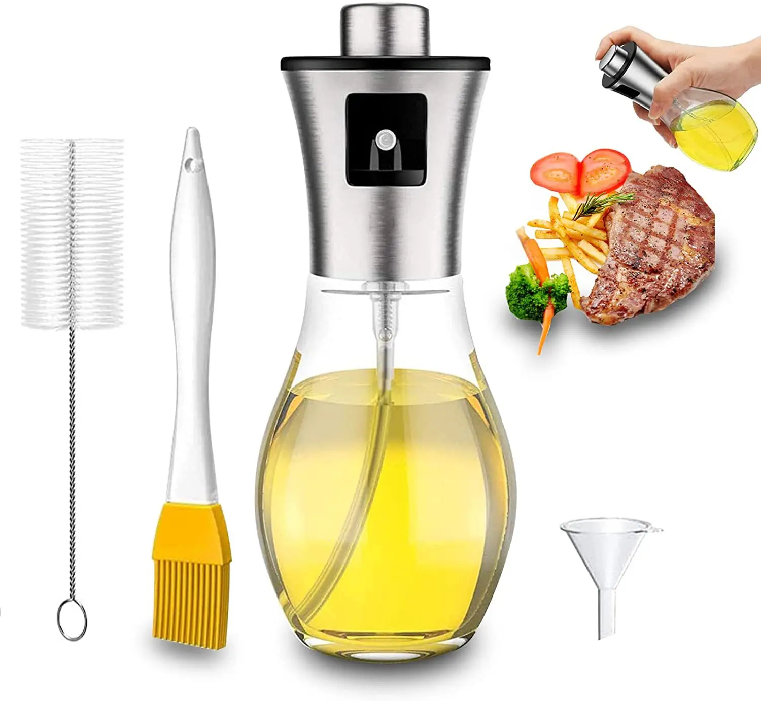 Stainless Steel Oil Sprayer Bottle - Perfect for Cooking