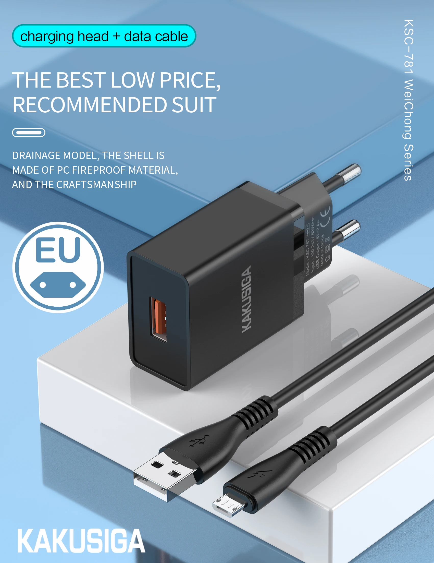 Kakusiga Wholesalers Universal 2.4a Single Port Smart Charger Set ...
