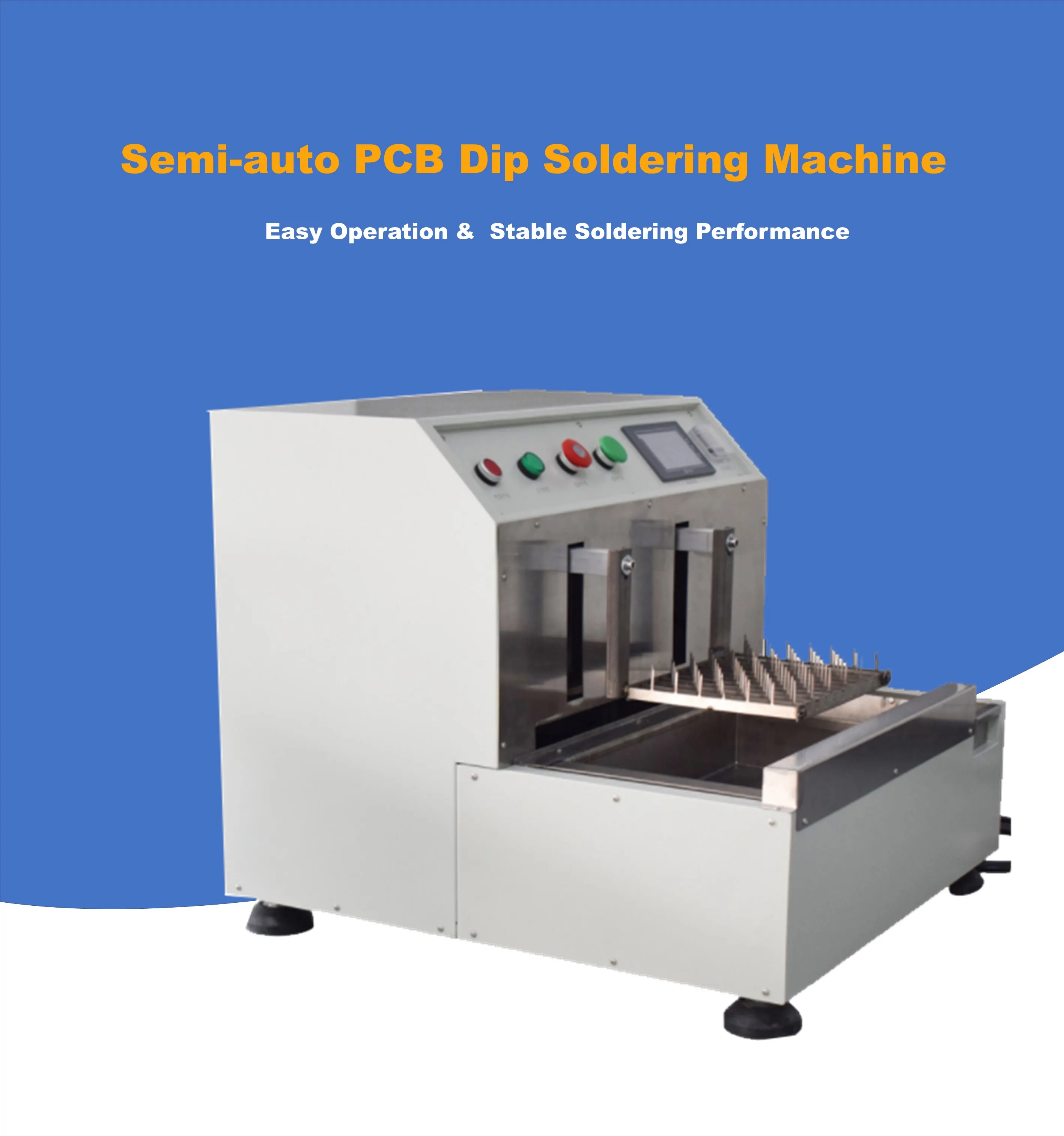 Semi-auto Desktop Pcb Dip Soldering Machine For Plug-in Components ...