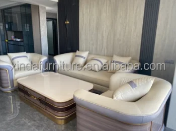 High Quality Living Room Leather Sofa Sets Stylish Modern Hotel Lounge ...