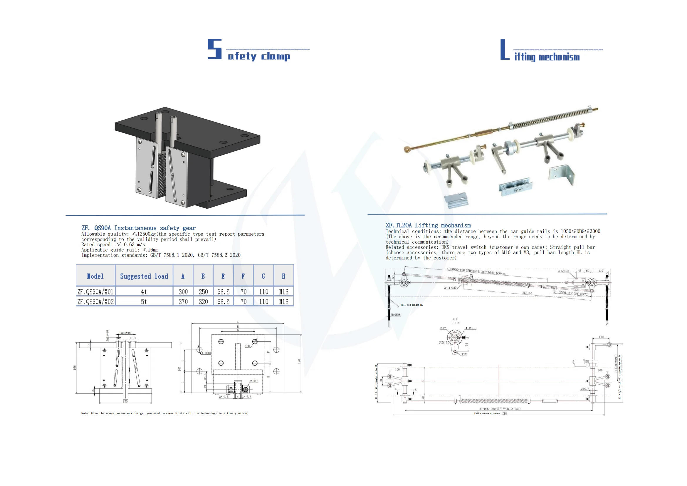 Elevator Safety Gear - Instantaneous Emergency Brake