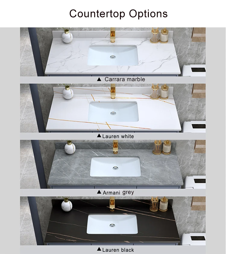 Modern Luxury Hotel Wall Mount Floating Cabinet Bathroom