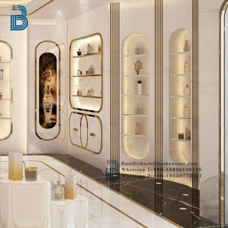 Boutique Perfume Display Showcase Design Perfume Display Stand Custom ...