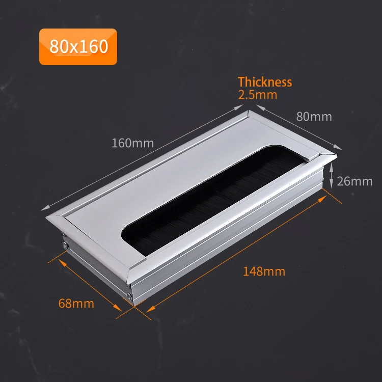 Silver Desk Cable Grommet Office Clam Shell Computer Desk Table Cable ...