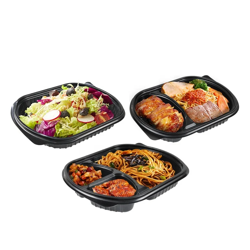 Disposable 3-Compartment PP Takeaway Food Containers - OEM Available