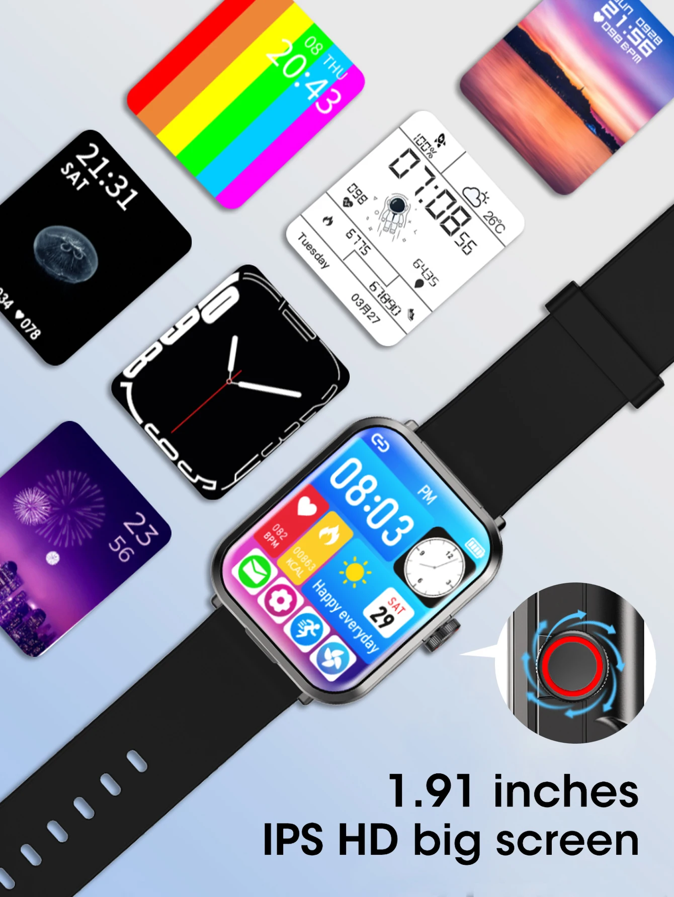 D8 Smart Watch Men Women For Android Ios Phone Waterproof Heart Rate ...