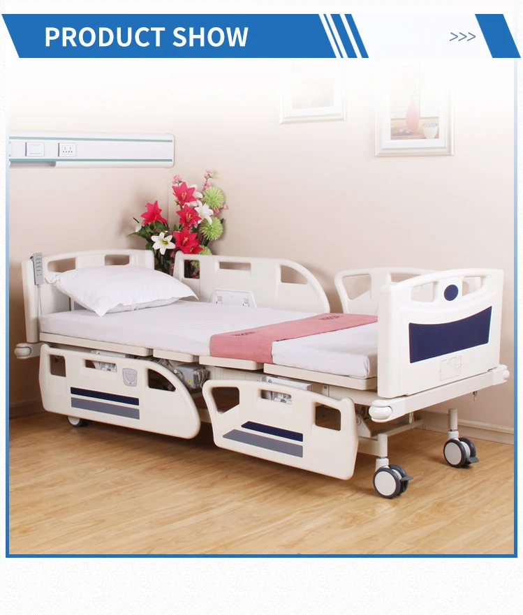 Plastic Side Rails Hospital Bed Medical Clinic Bed Three Function ...