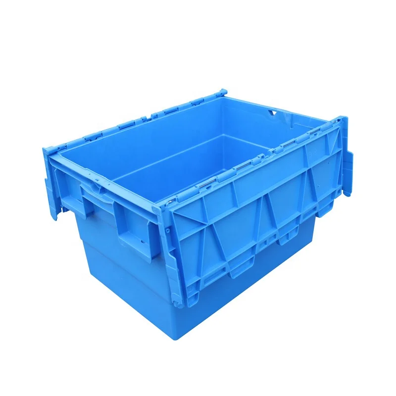 Customizable Plastic Stackable Crate with Lid for Industrial Logistics ...