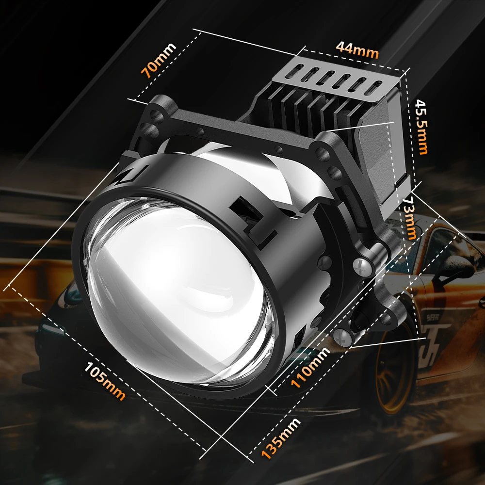 Aurora LED Bi Projector Lens Car Headlight - 6000K-7000K