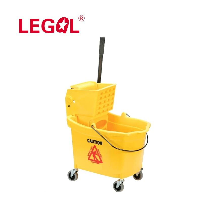 Janitorial Yellow Side Down Press Wringer Commercial Mop Buckets & Wringers Squeeze Of The ...