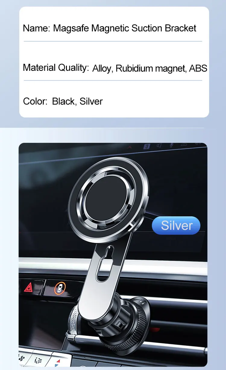 Adjustable Aluminum Alloy 720 Rotate Car Mobile Phone Holder Magnetic ...