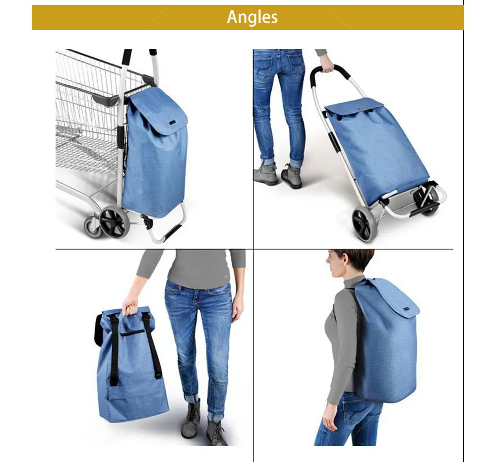Detachable Collapsible Folding Shopping Cart - 30L Capacity
