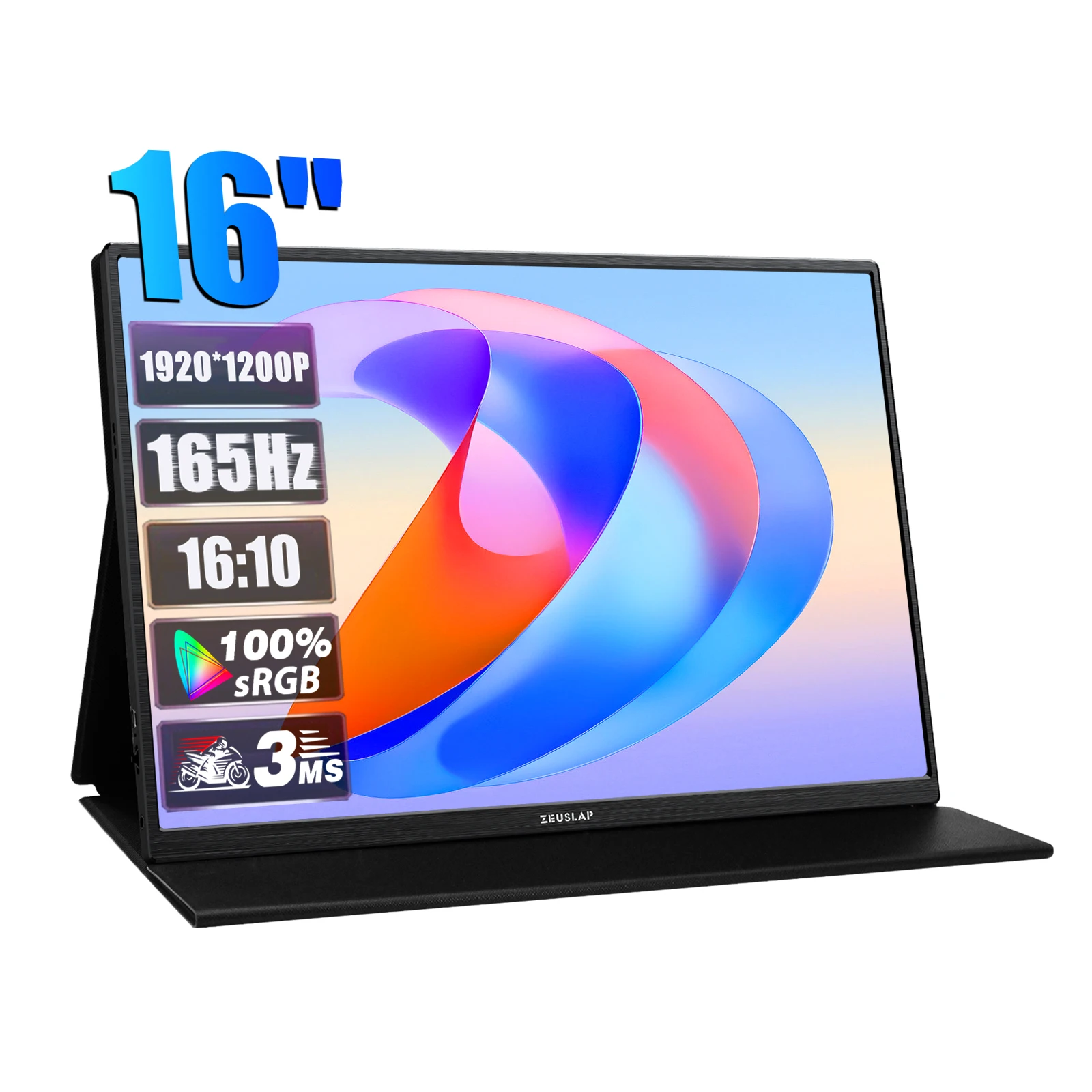 16-inch Portable Ips Monitor Adjustable Case Cover Eye Care Screen ...