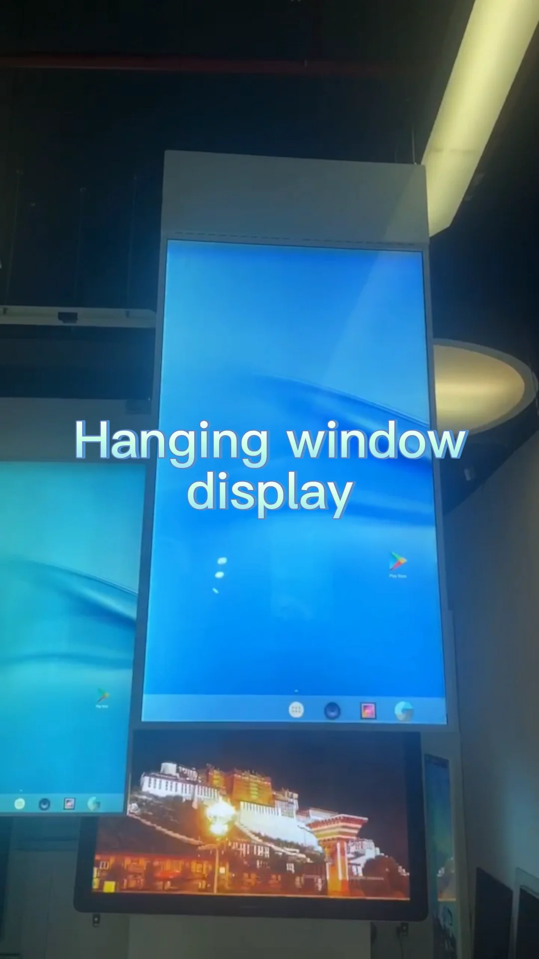 Double Side Dual Digital Window Display Signage Vertical Transparent ...