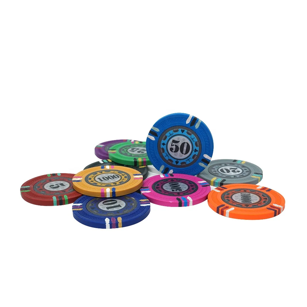 12 Stripe Clay Poker Chips - Casino Grade Game Essentials