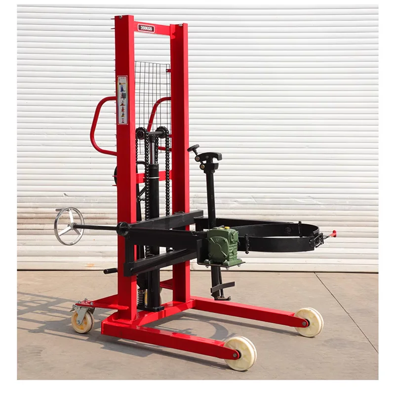 Mobile Manual Hydraulic Oil Barrel Flipping Lifting Dump Forklift ...