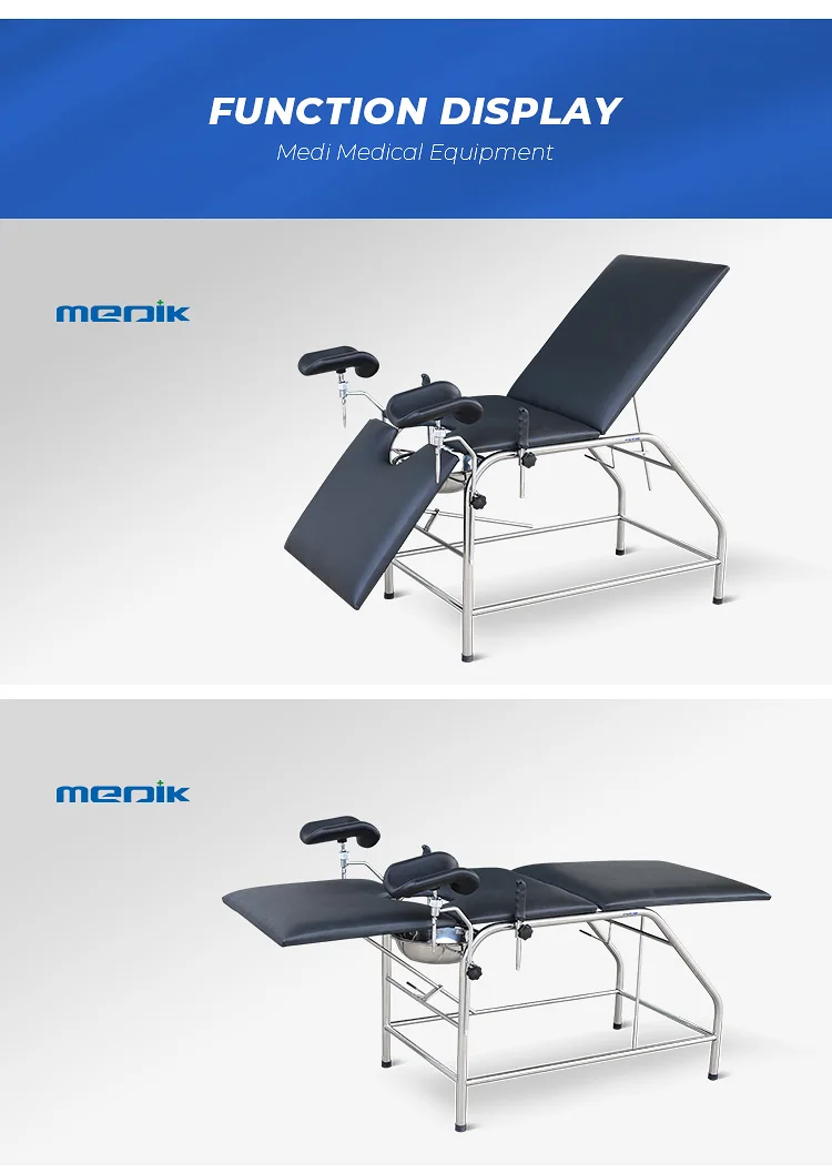 Manual Medical Equipment - Gynecology Exam Table with Stirrups