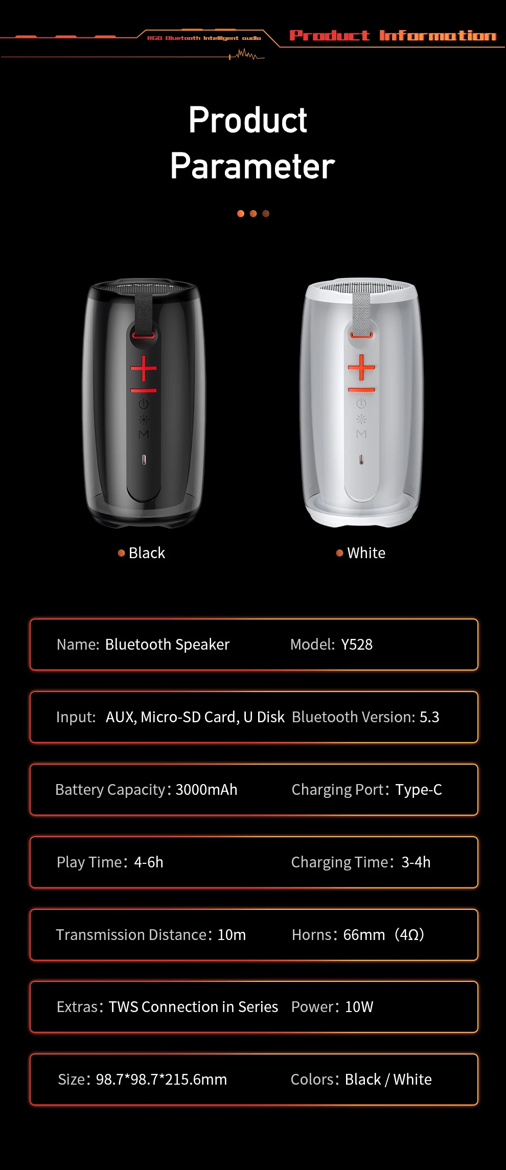 Portable Led Display Y528 Speaker Subwoofer Speaker Bluetooth Speaker ...