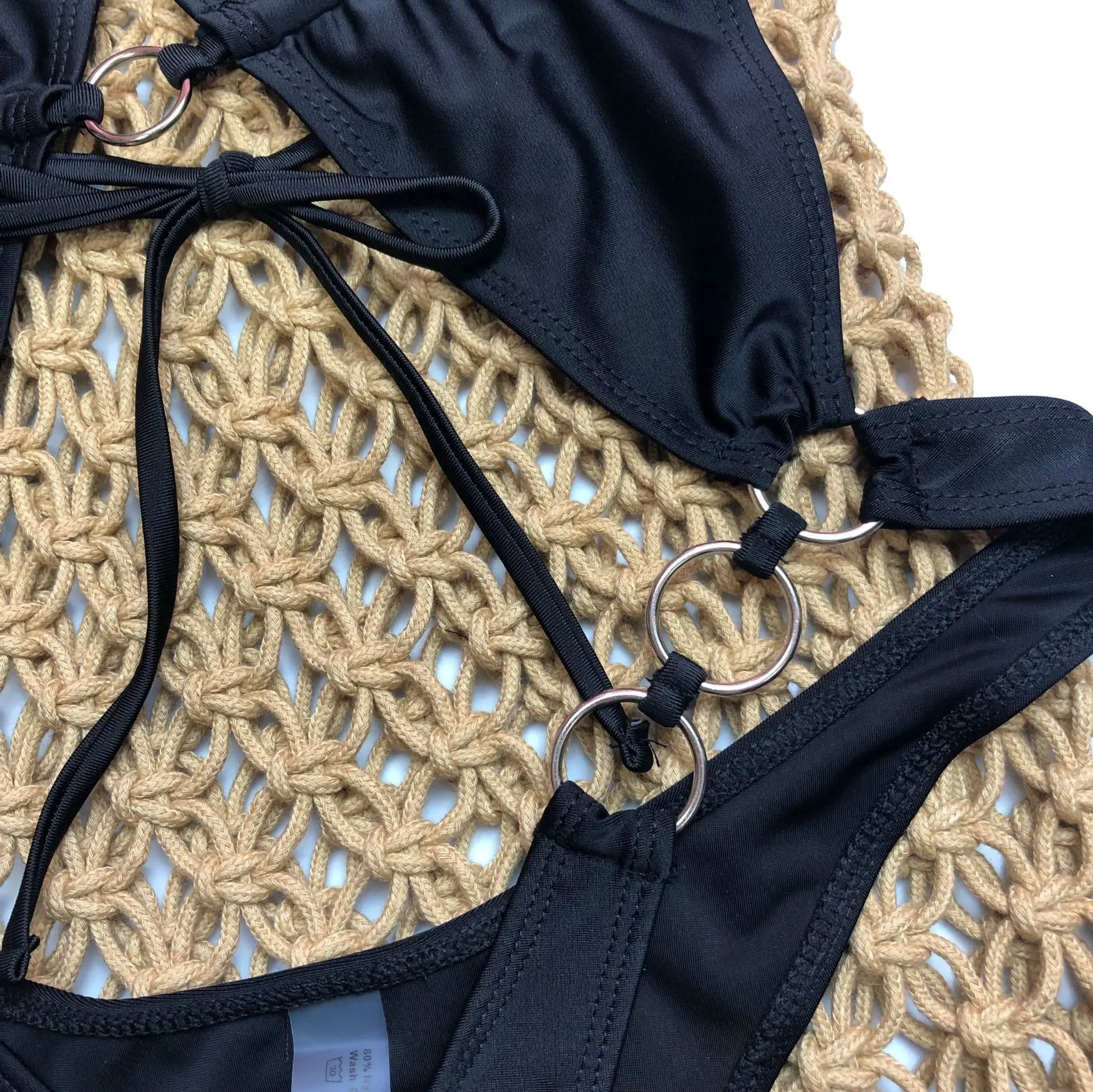 New Stock Rings Details Sexi Lady High Leg One Piece Swimwear Brazilian ...