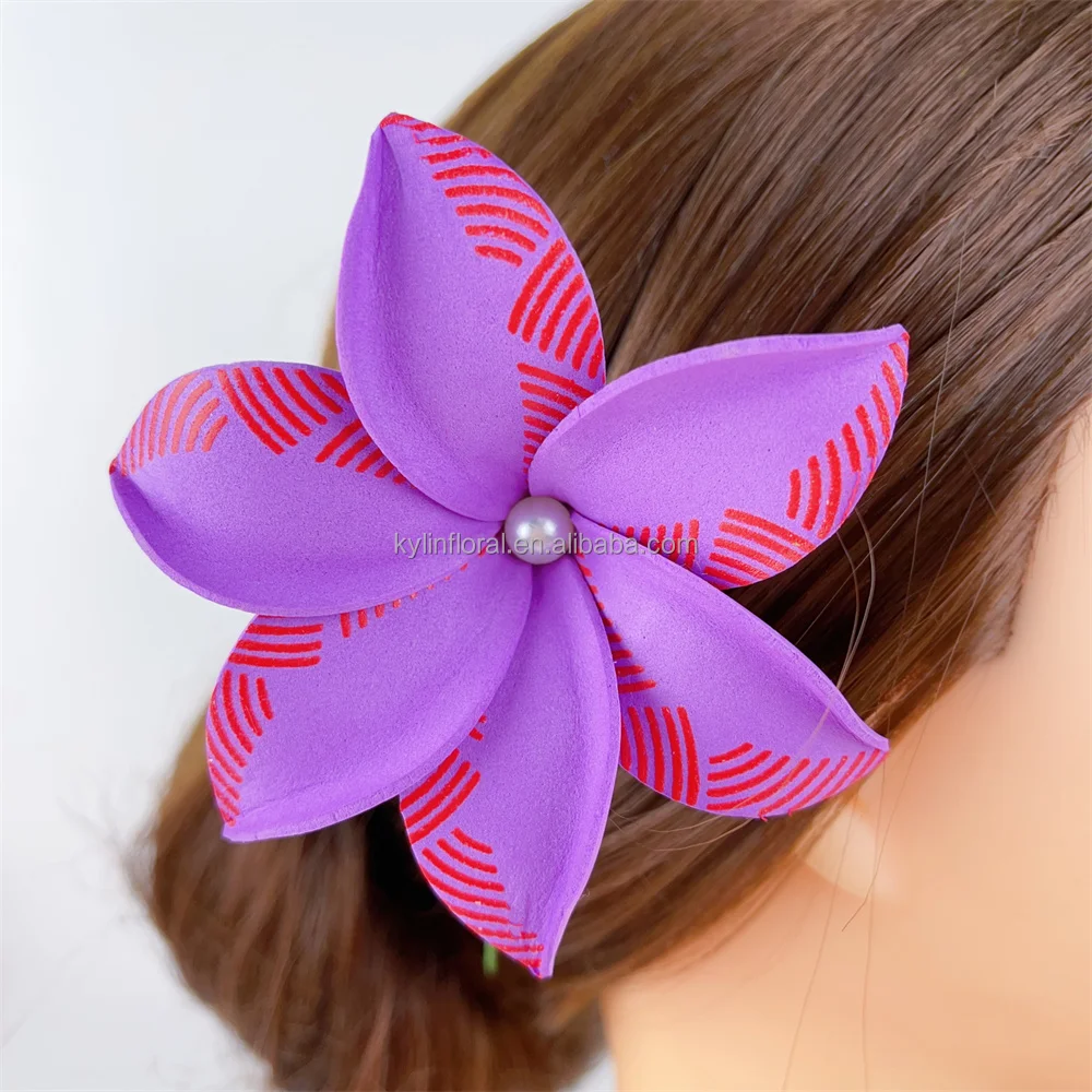 Tiare Foam Flower with White Pearl - Perfect for Festivals