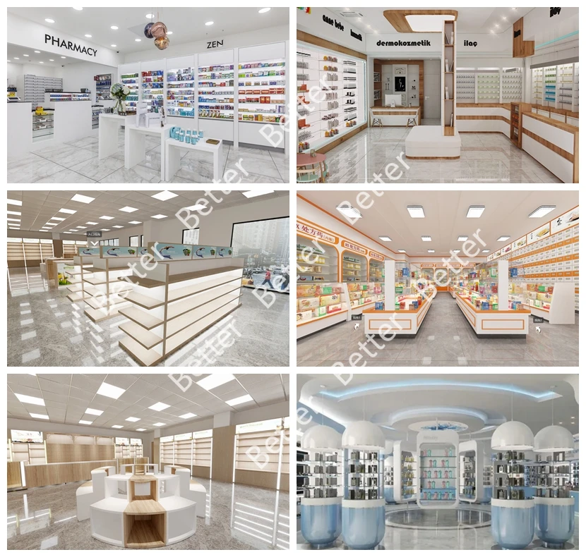 Modern Design Pharmacy Furniture Design for Wood Stand Pharmacy and ...