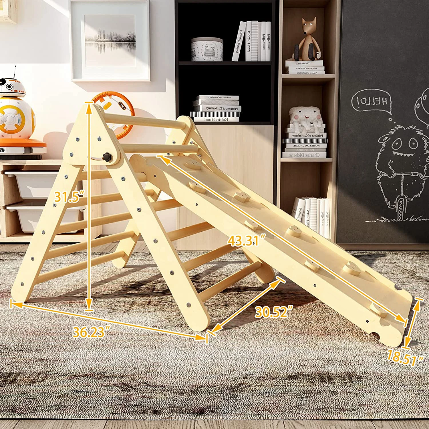 Lm Kids Children Climbing Triangle Indoor Climbing Frame Baby Pickler ...