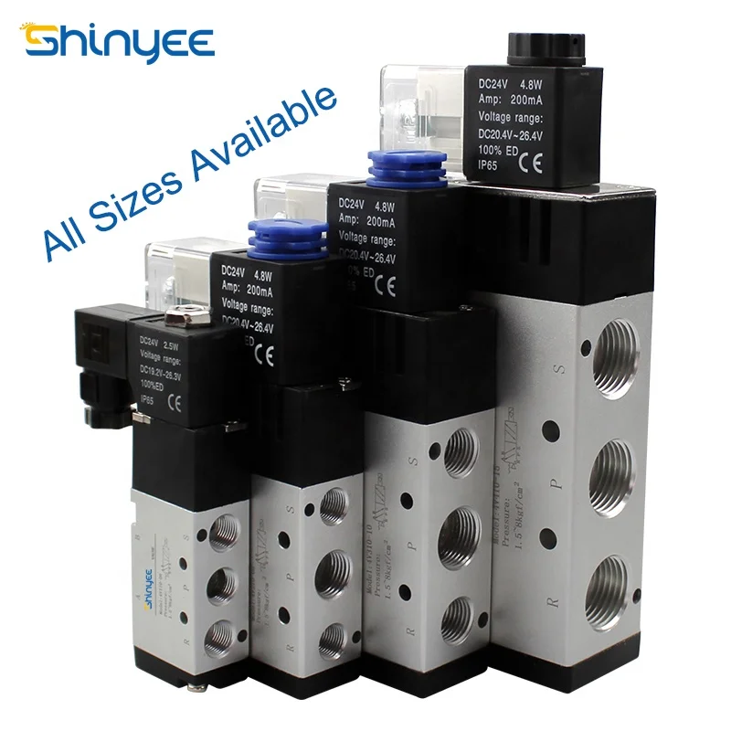 Shinyee Pneumatic Pneumatic Valve Solenoid Valve 4m210-08,4m220-08,4m310-10,4m320-10,4m410-15 ...