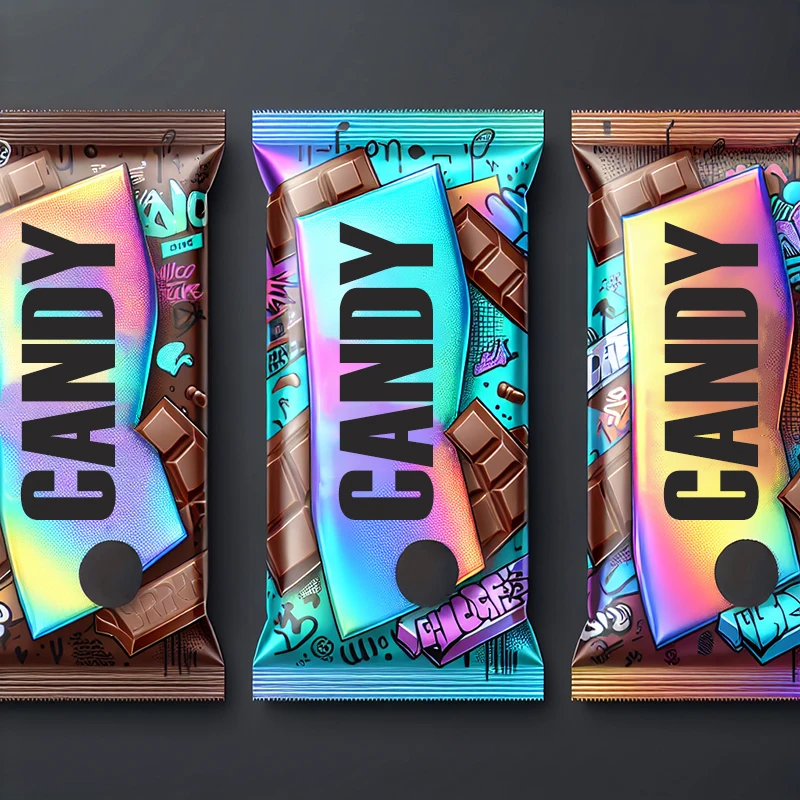 Custom Heat Seal Back Side Seal Candy Nut Mylar Bag Protein Energy ...