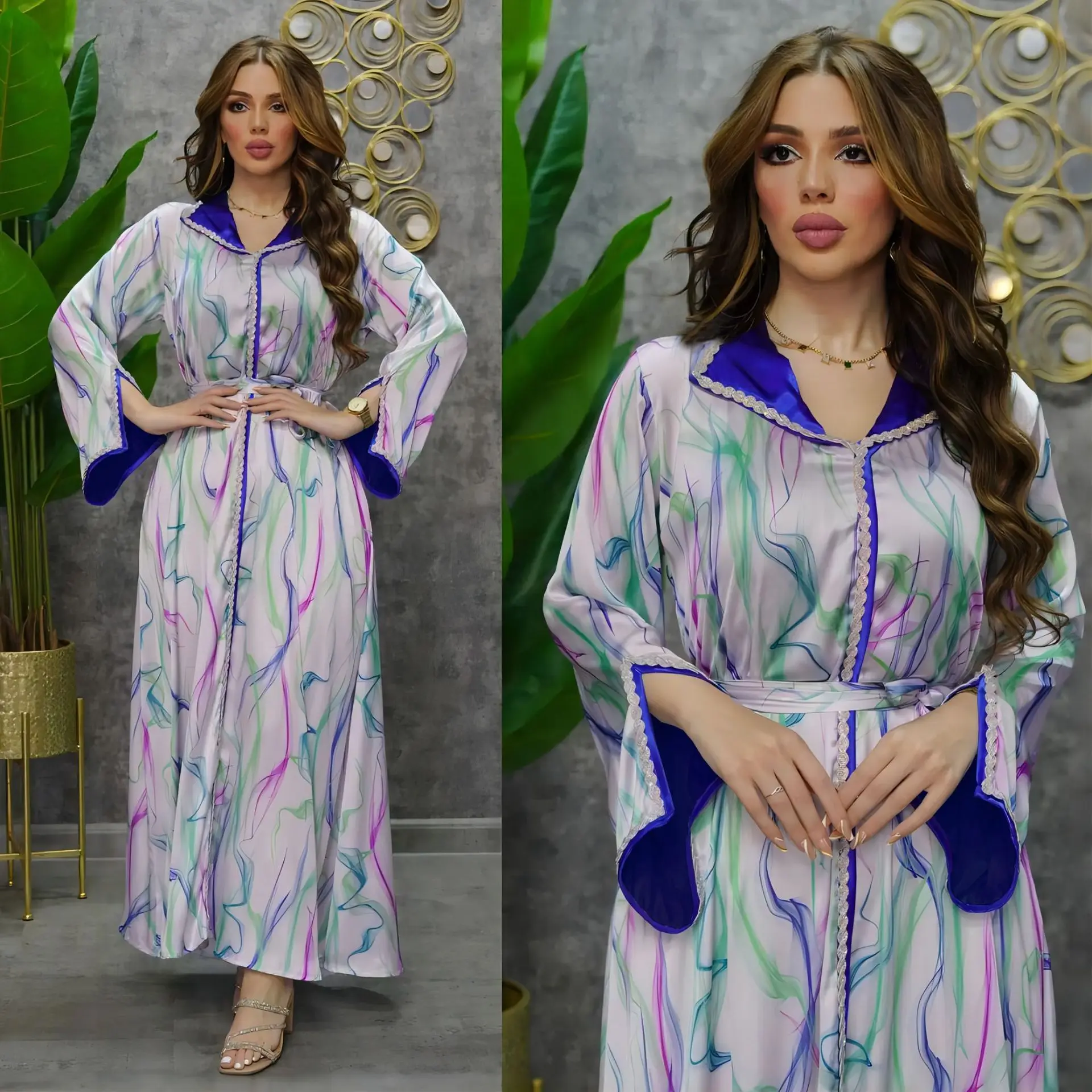 3 Color Printedjalabiya Designs Middle East Eid Gulf Dress Dubai Saudi ...
