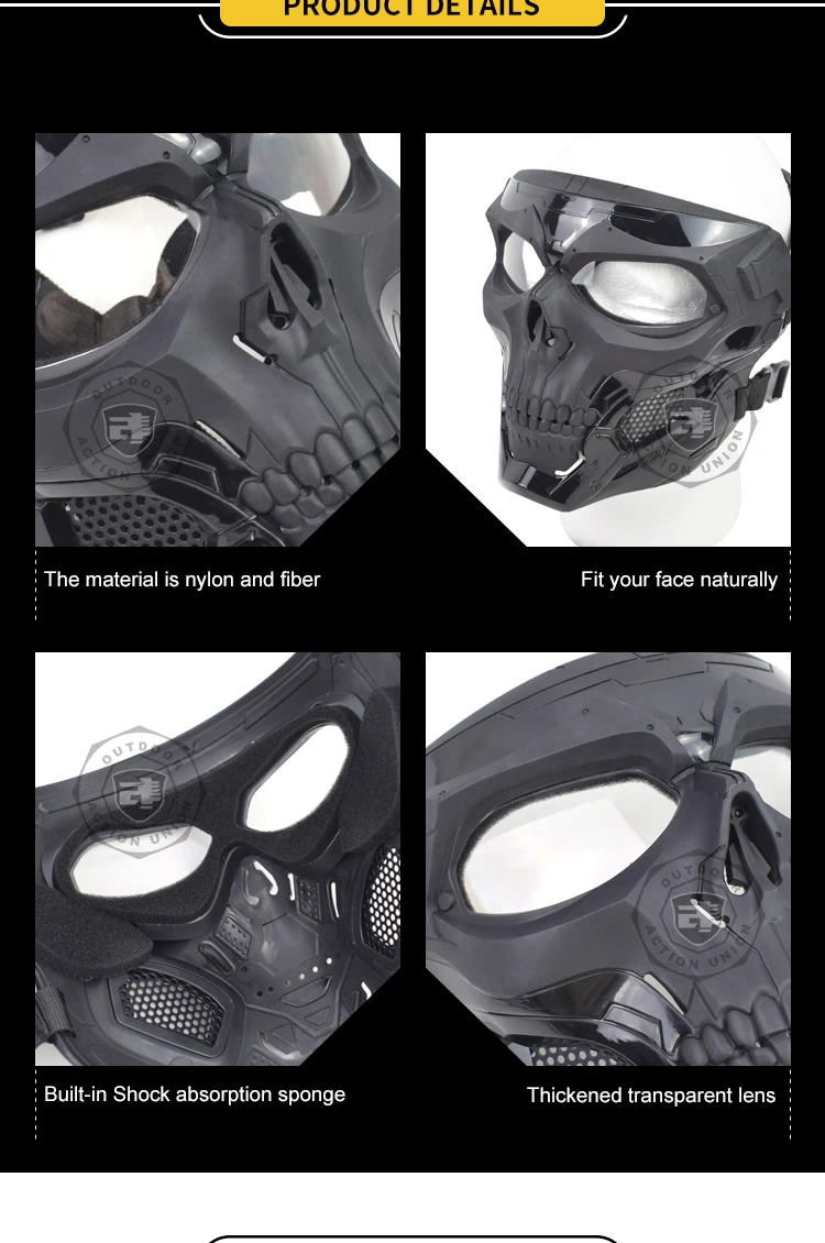 Actionunion Skeleton Ghost Mask Messenger Full Face Tactical Protective ...