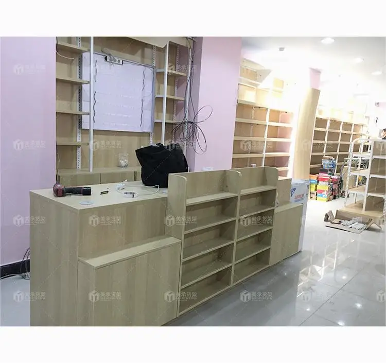 Meicheng Supermarket Checkout Counter Design Wooden Grocery Store Used ...